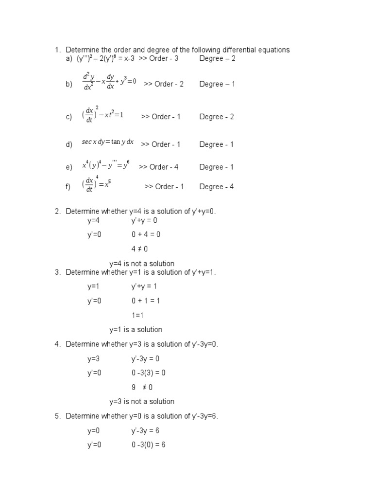 Differential Equations Guide | PDF | Teaching Methods & Materials ...