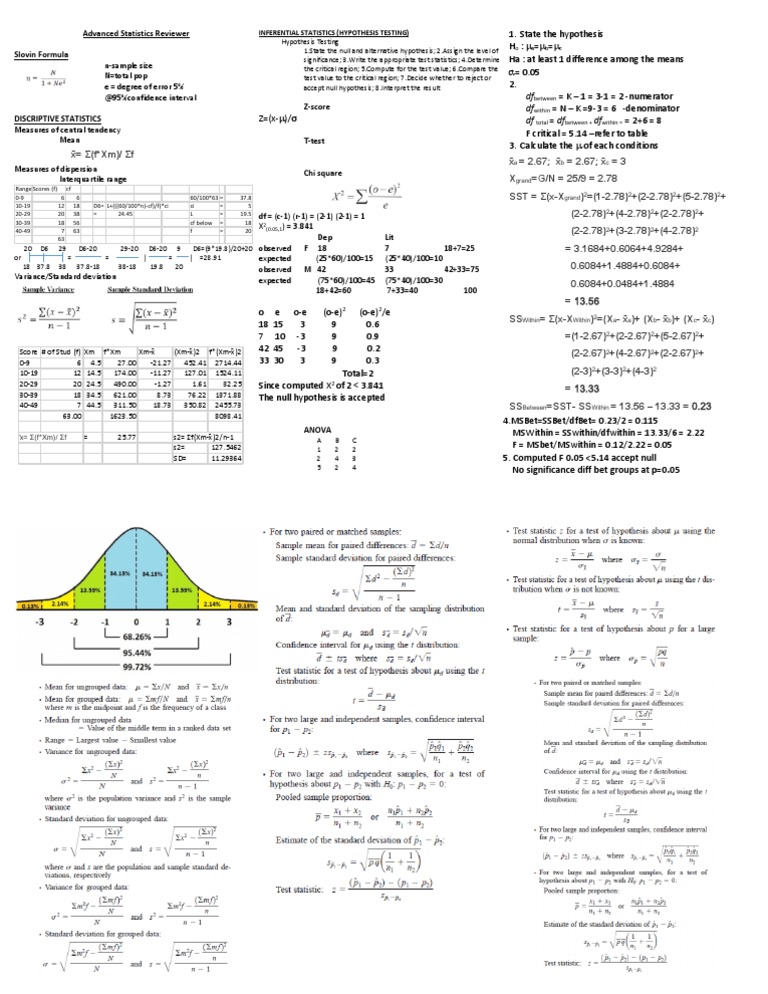 Advanced Statistics Reviewer