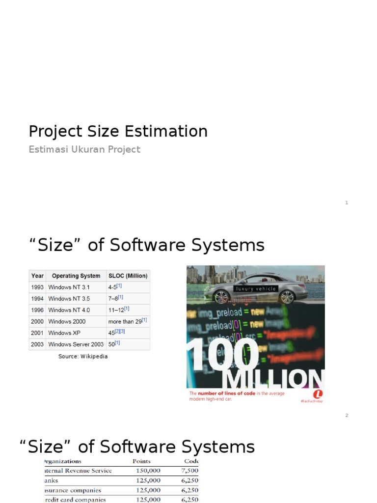 Project Size Estimation | PDF | Input/Output | Microsoft Excel