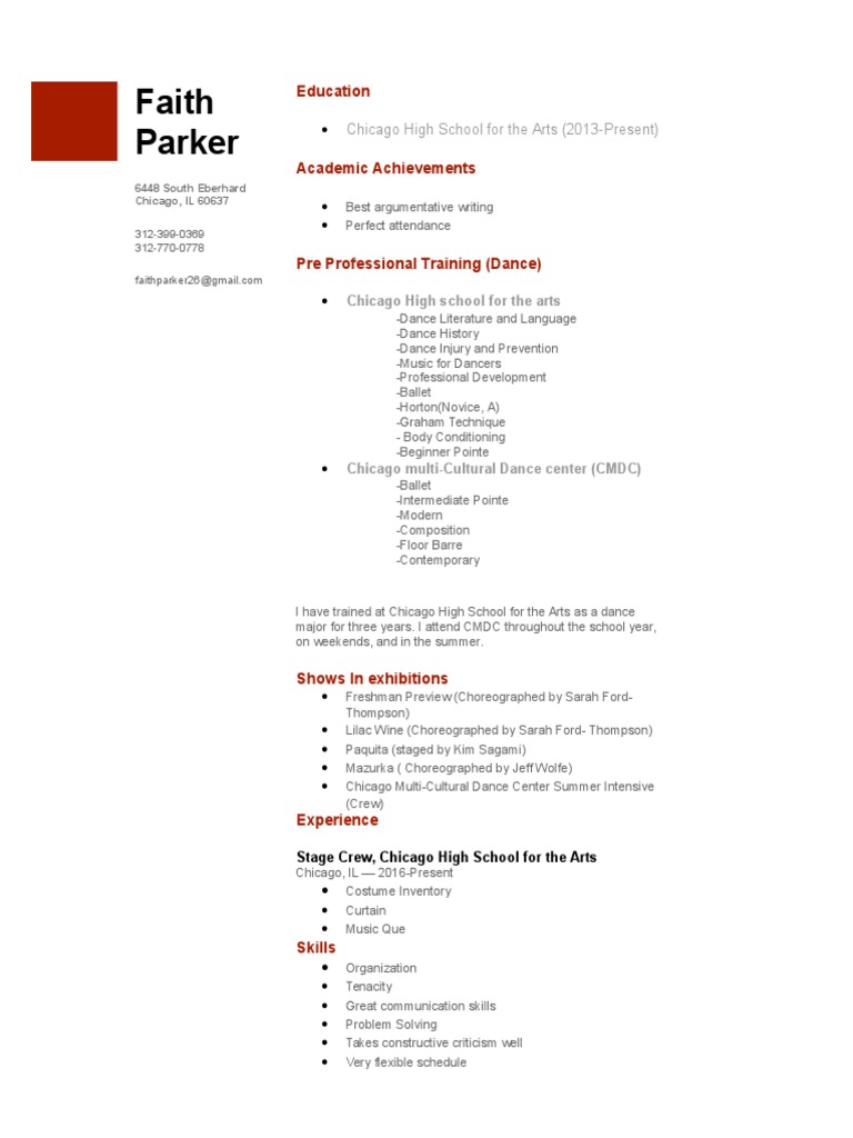 Faith Parker Resume | PDF