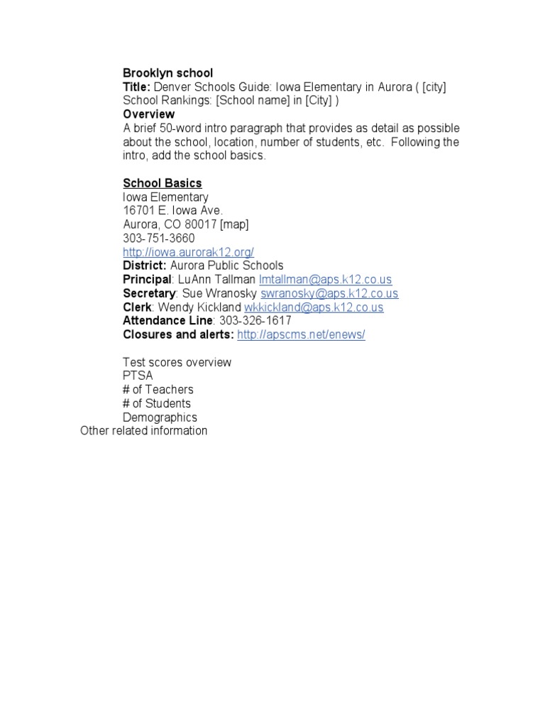 Brooklyn School | PDF