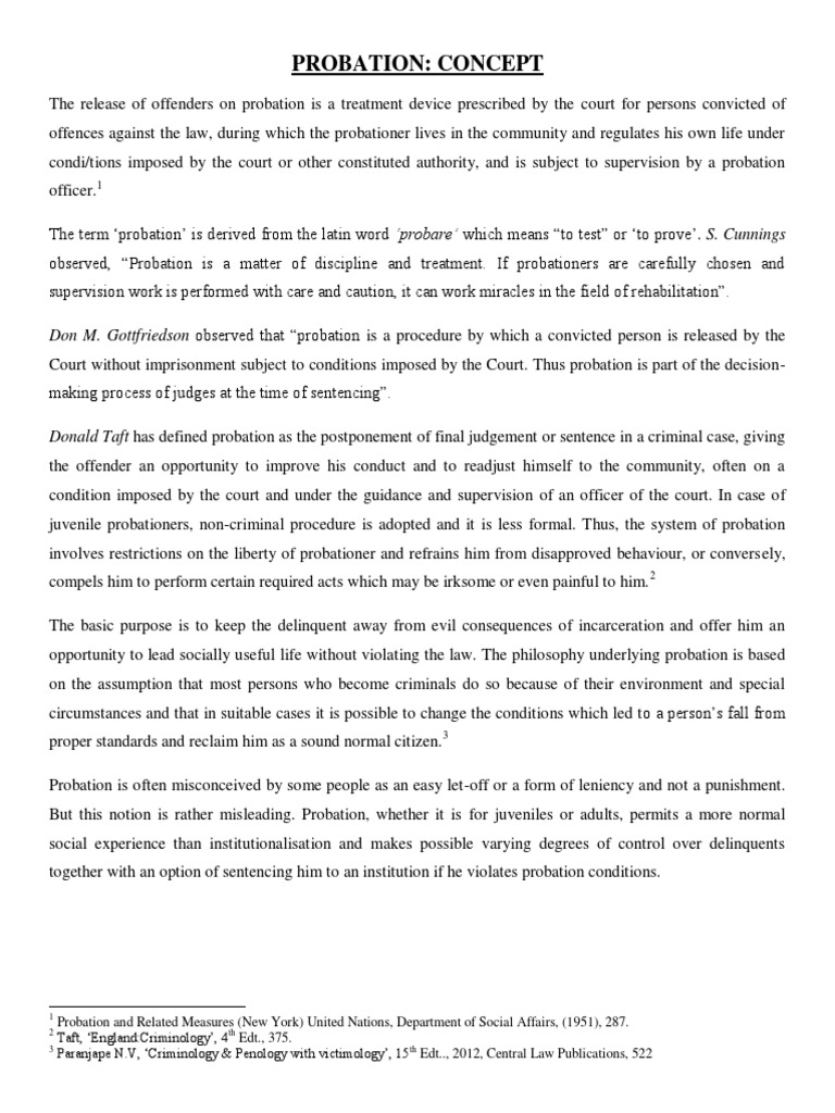 Probation of Offenders Act | Probation | Sentence (Law)