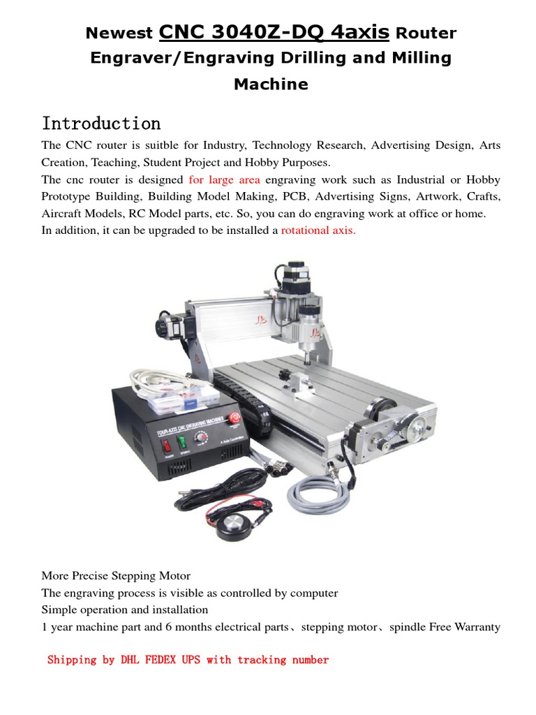 CNC 3040Z-DQ Router Overview and Setup | PDF | Numerical Control ...