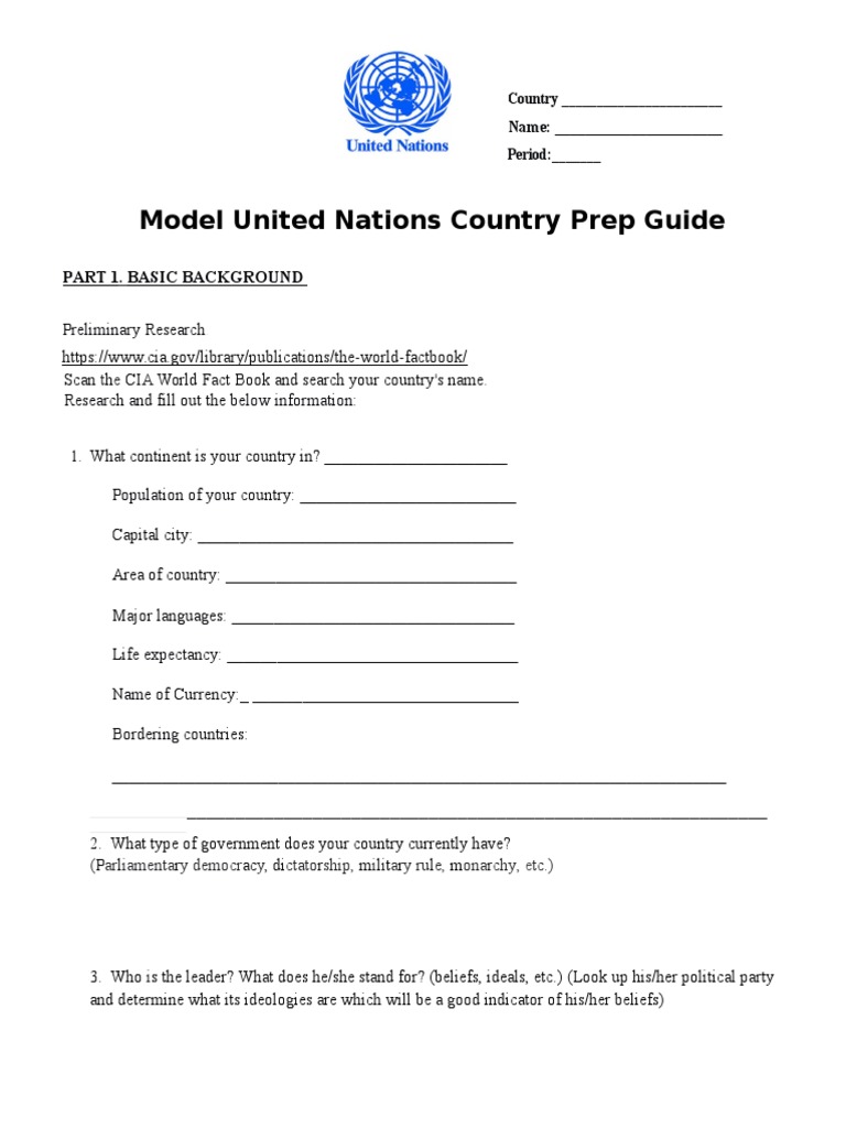 Mun Country Background Research Tool | PDF | Economic Development ...