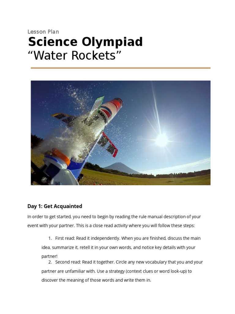 "Water Rockets": Science Olympiad | PDF | Rocket | Learning