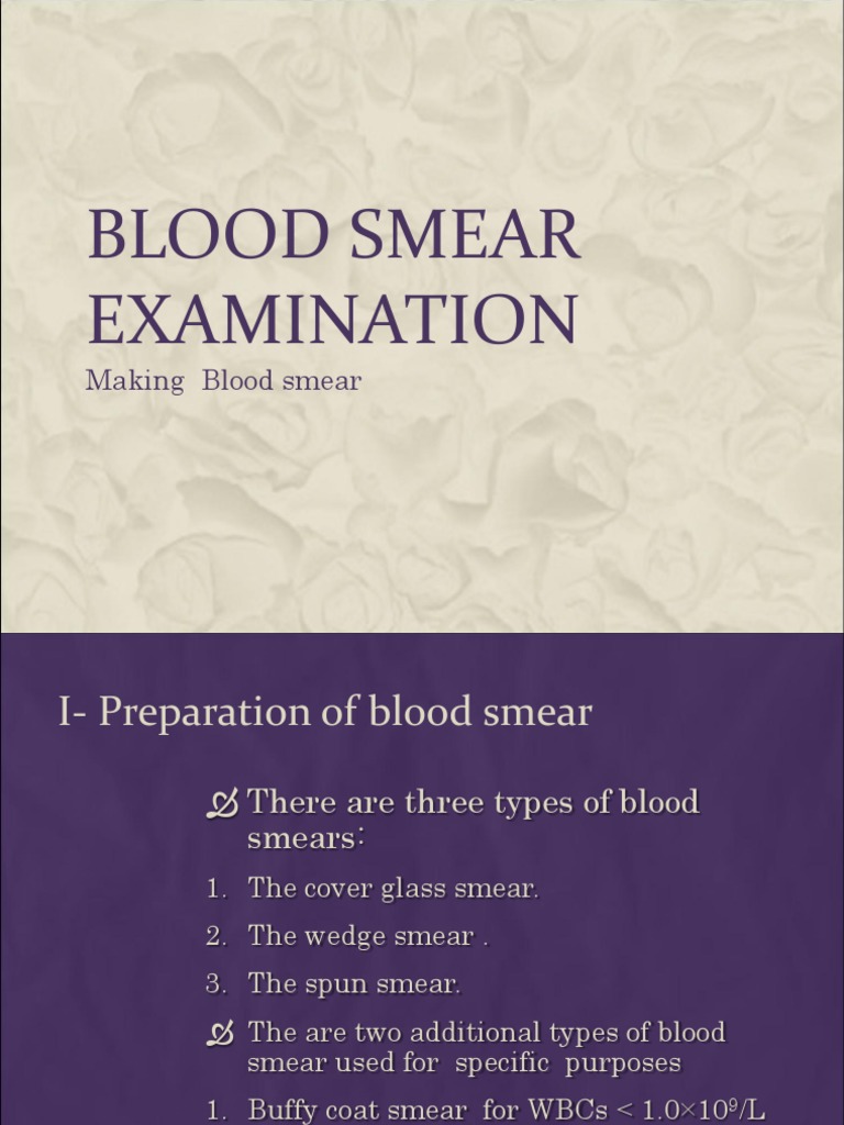 Blood Smear Examination | PDF | White Blood Cell | Staining