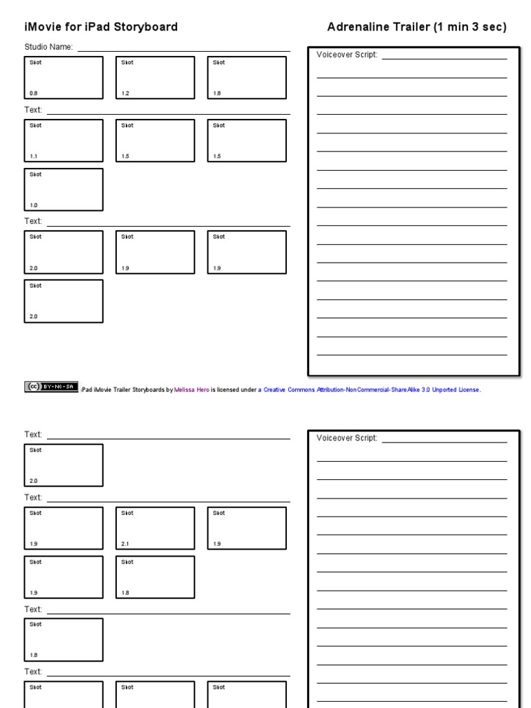 iMovie Trailer Storyboard Templates | PDF | Video | Leisure