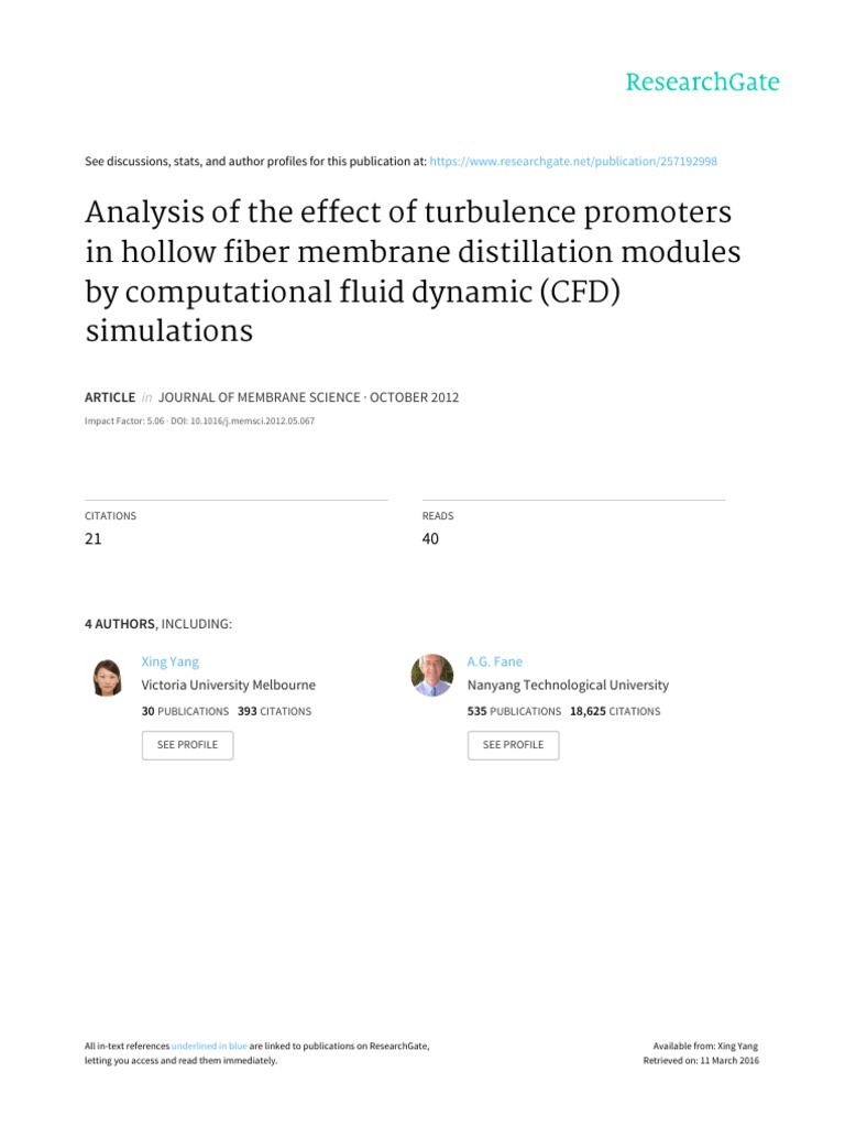 CFD Analysis of Turbulence in MD Modules | PDF | Computational Fluid Dynamics | Heat Transfer