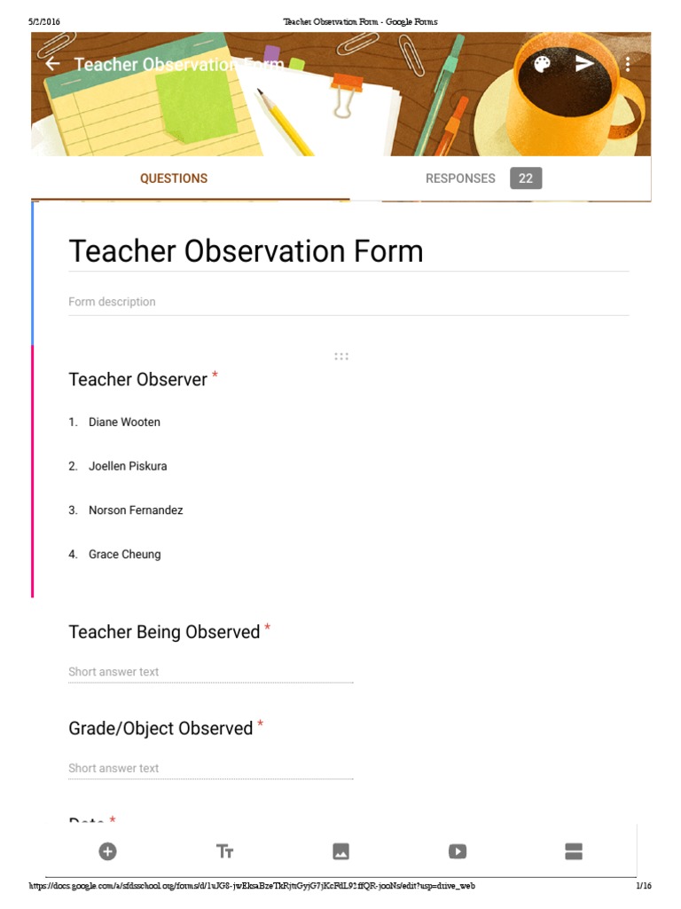 Teacher Observation Form Template | PDF | Competence (Human Resources ...