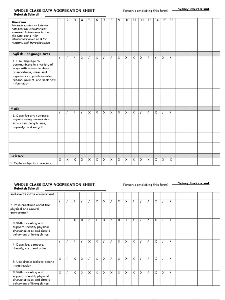 Whole Class Data Aggregation Sheet | PDF | Foreign Language Studies ...