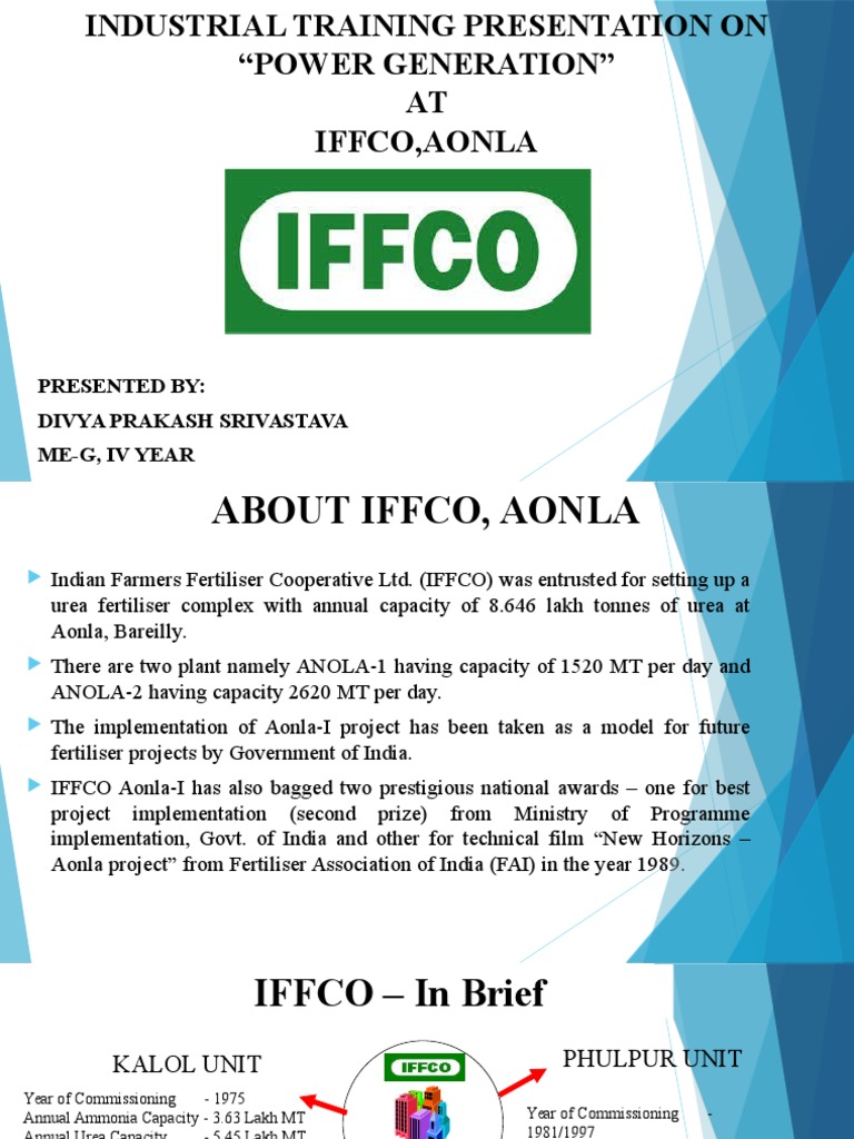 Iffco aonla Presentation | Boiler | Gas Turbine