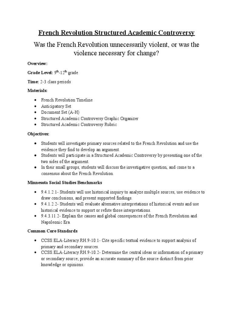 French Revolution Violence Debate | PDF | Maximilien Robespierre ...