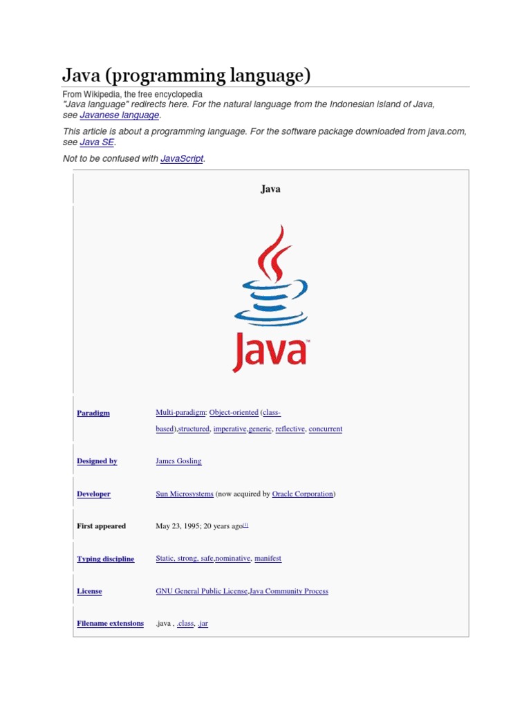 Java Deep Introduction | PDF | Java (Programming Language) | Java ...