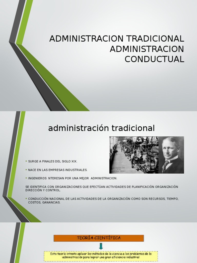 Características de la Administración Tradicional | PDF | Comportamiento ...