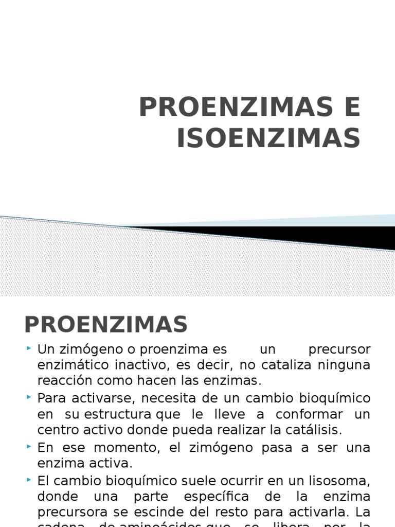 Proenzimas e Isoenzimas: Funciones y Ejemplos | PDF | Enzima ...
