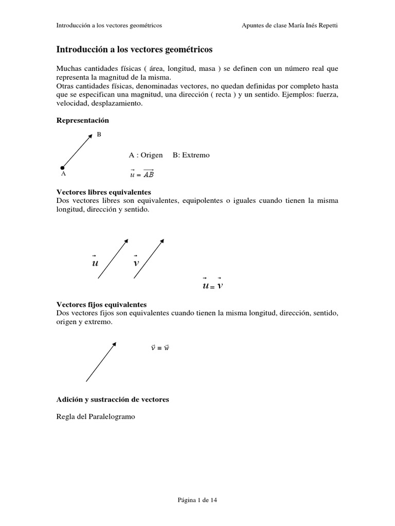 Introduccion A Los Vectores Geometricos | PDF | Vector Euclidiano ...