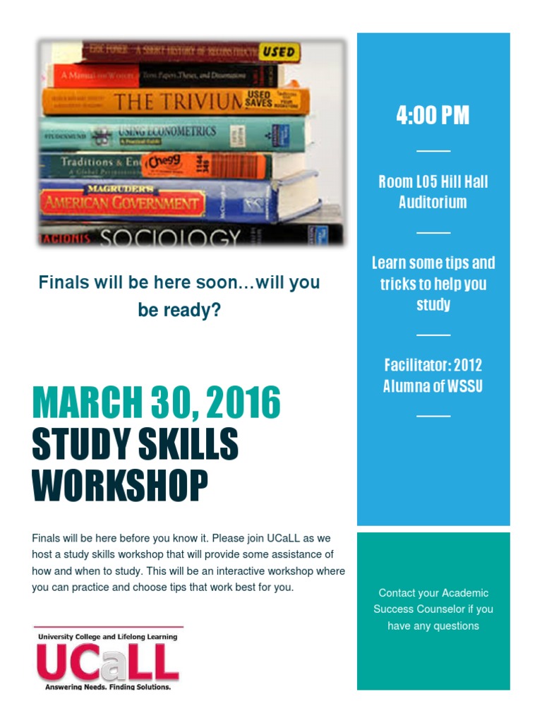 Study Skills Workshop for Finals | PDF | Language Arts & Discipline ...