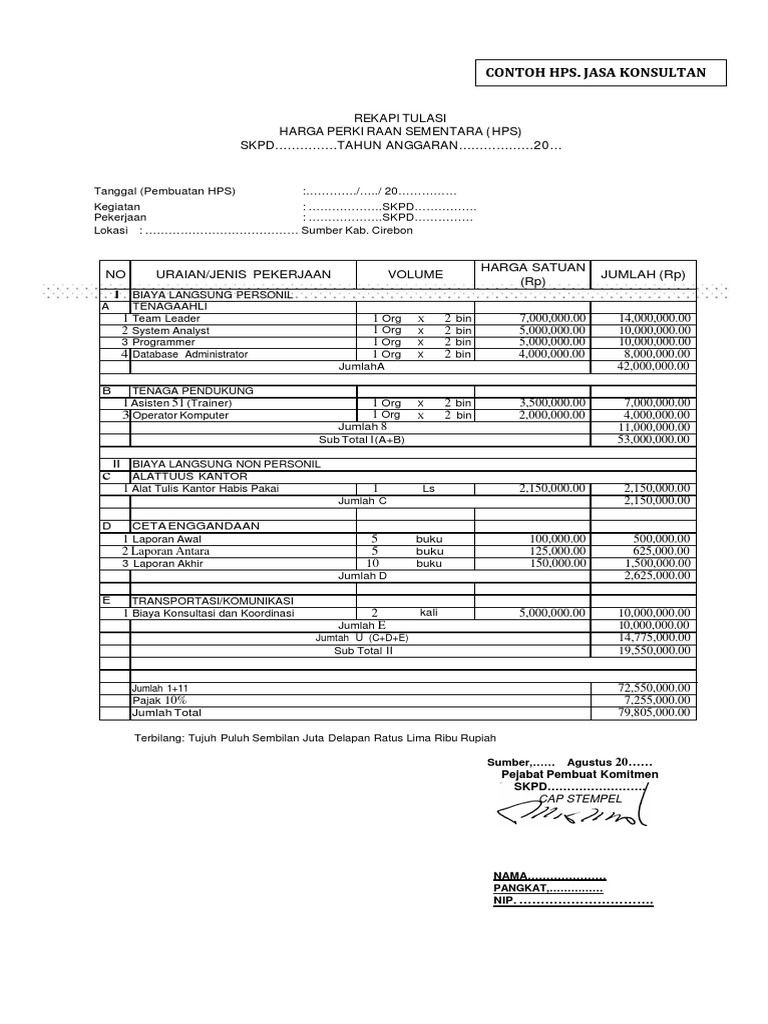 Contoh Hps. Jasa Konsultan | PDF