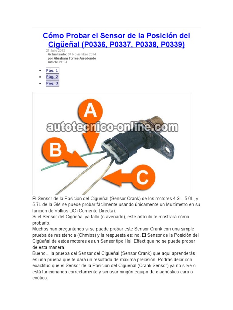 Cómo probar el sensor de posición del cigüeñal en GM de 4.3L, 5.0L y 5.7L (P0336, P0337, P0338 ...