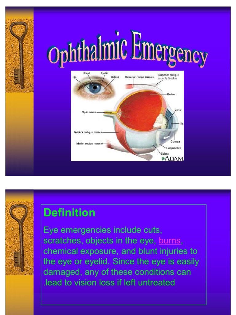 ophthalmic emergency | Ophthalmology | Medical Specialties