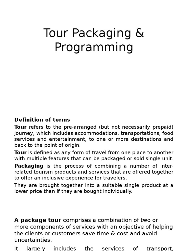 Tour Package Formulation | PDF | Tourism | Hotel