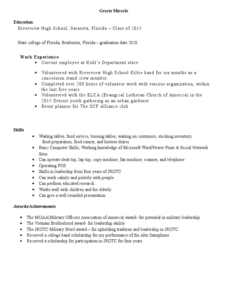 Gracie Miracle Resume JM | PDF | Career & Growth