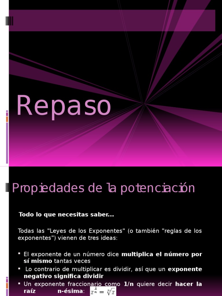 Potenciación y Función Exponencial | PDF | Exponenciación | Función ...