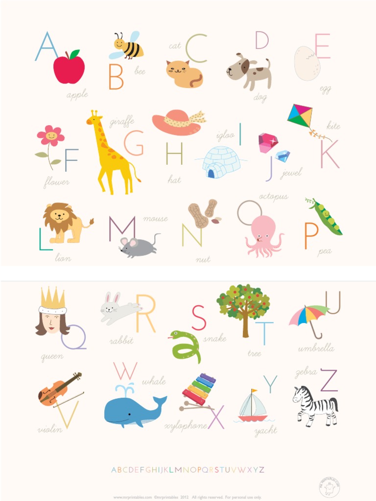 Mrprintables Alphabet Poster LG A4 PDF | PDF | Young Adult