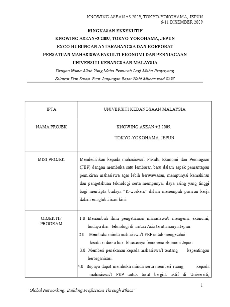 Contoh Ringkasan Eksekutif | PDF