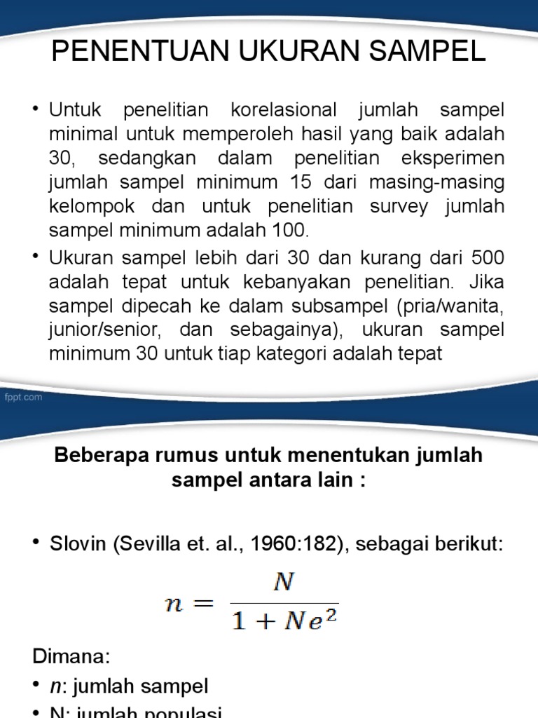 Penentuan Ukuran Sampel | PDF
