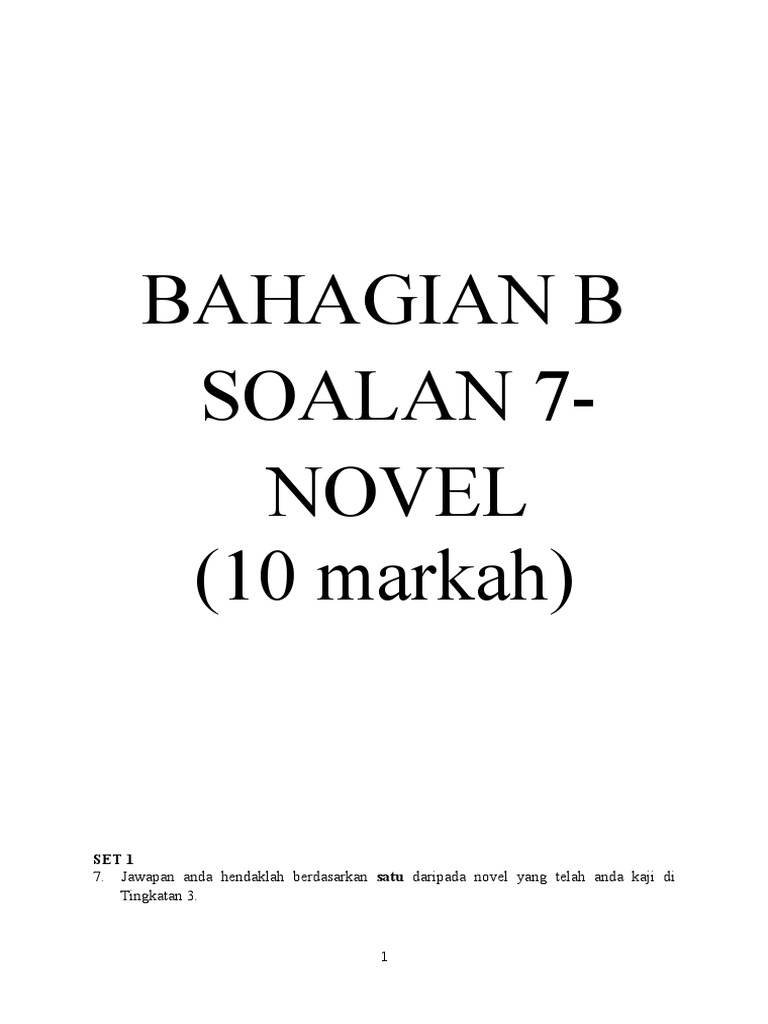Modul BM Pt3 Soalan 7 Novel | PDF