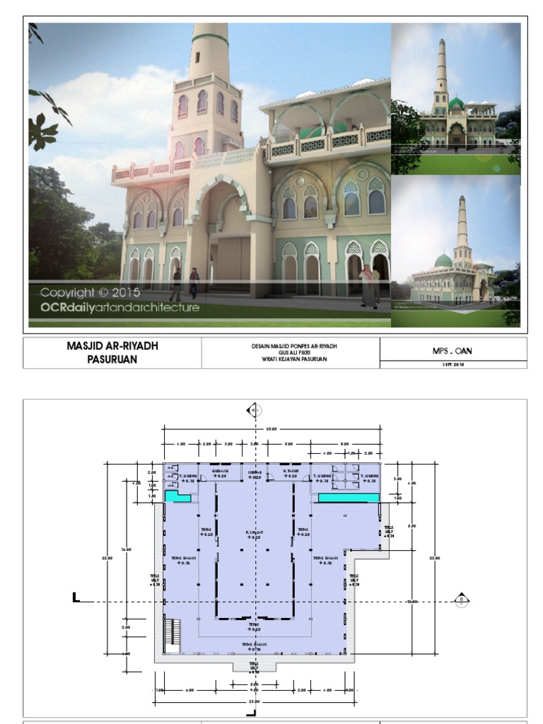 Desain Masjid Ar-Riyadh Pasuruan | PDF | Home & Garden
