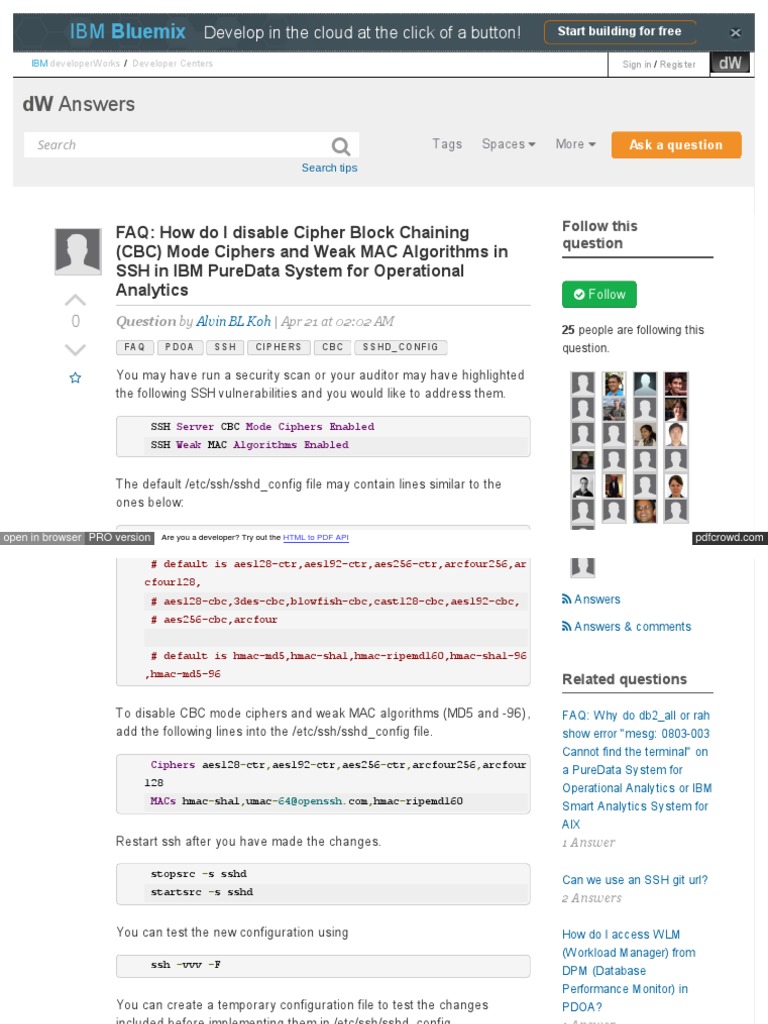 Developer Ibm Com Answers Questions 187318 Faq How Do I Disable-Cbc and ...