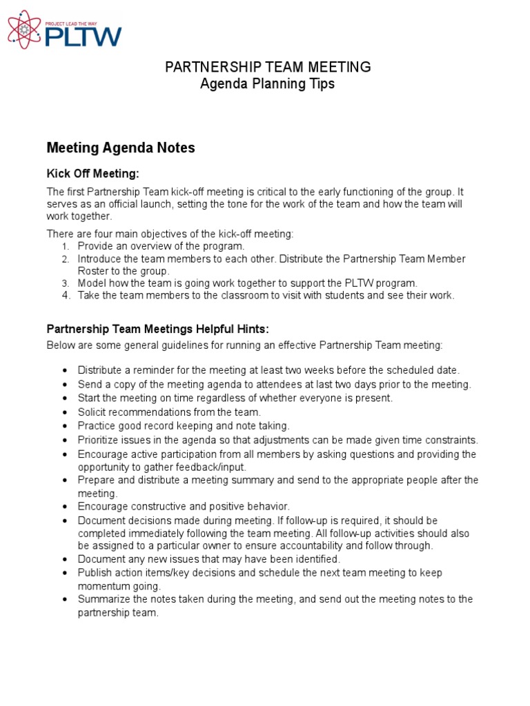 Meeting Agenda Notes | PDF | Agenda (Meeting) | Business
