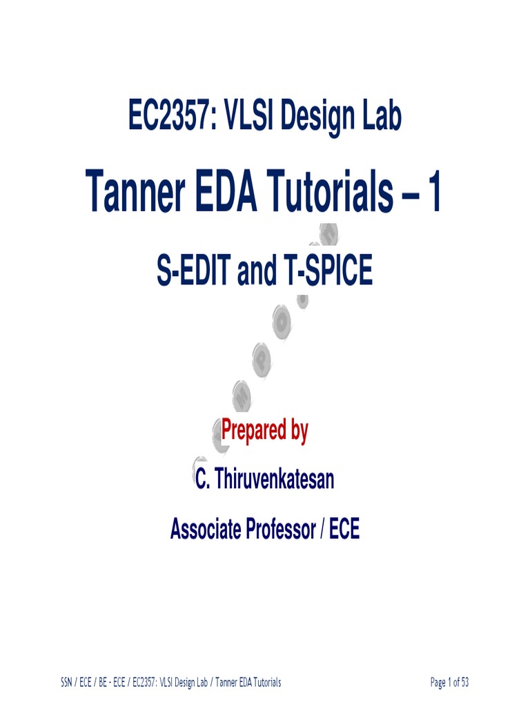 Tanner EDA Tutorials PDF | PDF | Spice | Electrical Engineering