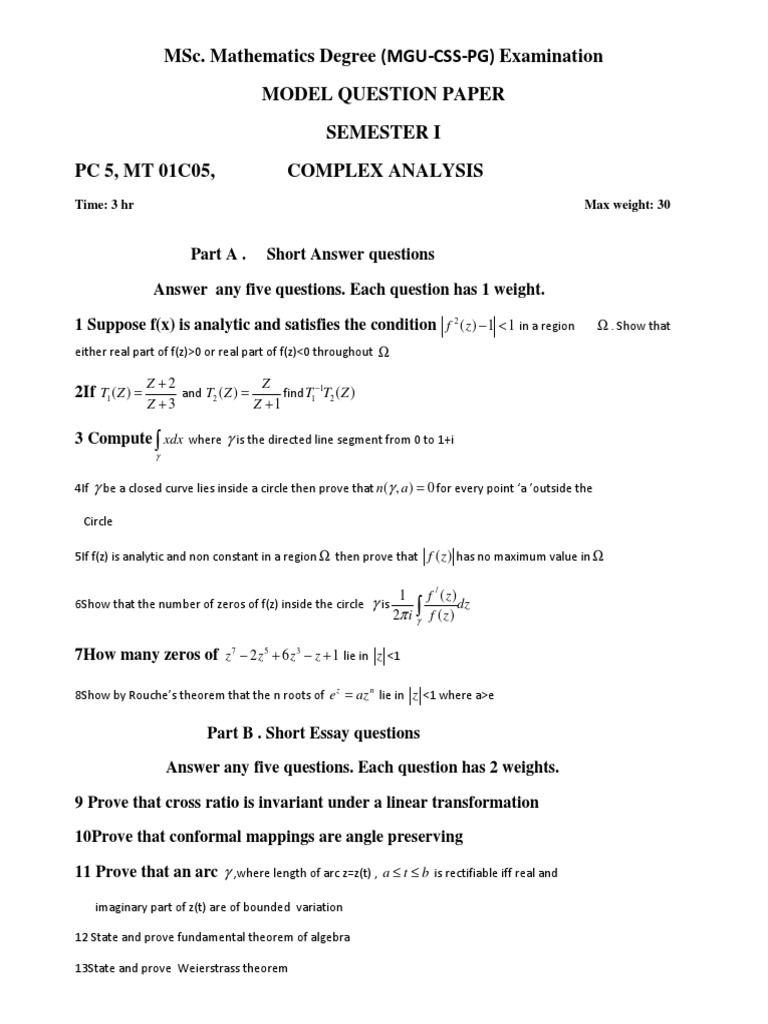 Complex Analysis | PDF