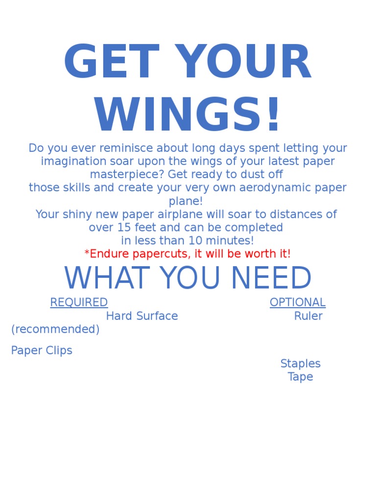How to Make a Paper Airplane | PDF
