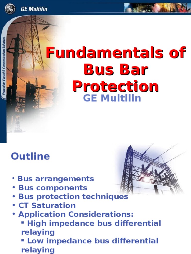 Busbar Protection by GE | PDF | Relay | Ct Scan