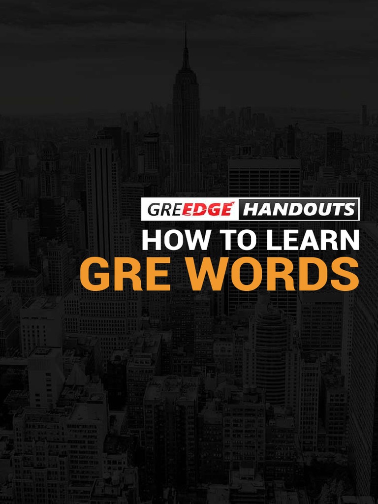 GREedge - Ebook - How To Learn GRE Words | PDF | Vocabulary | Mnemonic