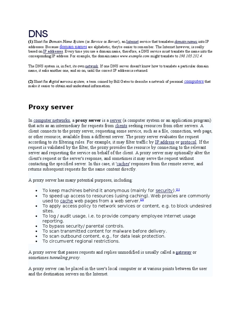 Proxy Server: Domain Names | PDF | Proxy Server | Domain Name System