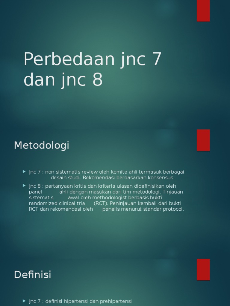Perbedaan JNC 7 Dan JNC 8 PPT Sek 2 Blok 8 | PDF