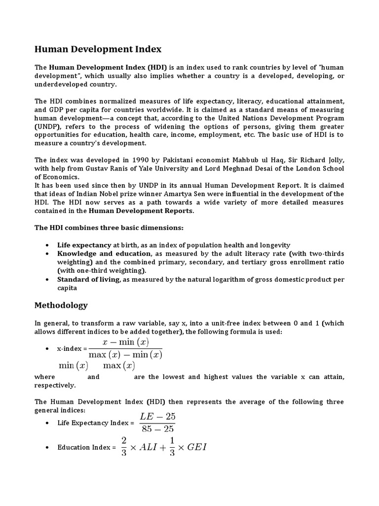 Human Development Index | PDF | Economies | Gross Domestic Product