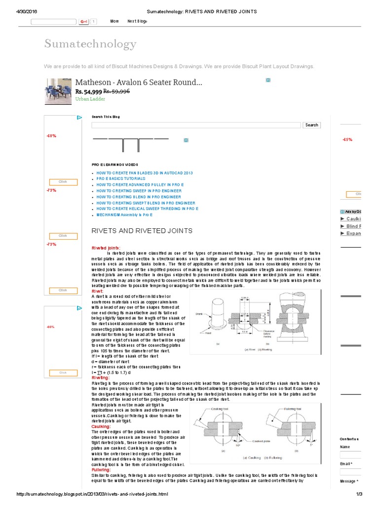 Caulking and Fullering in Riveting | PDF | Rivet | Metalworking