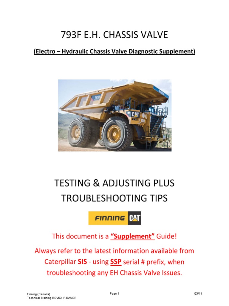 793F Chassis Valve Troubleshooting Guide | PDF | Valve | Brake