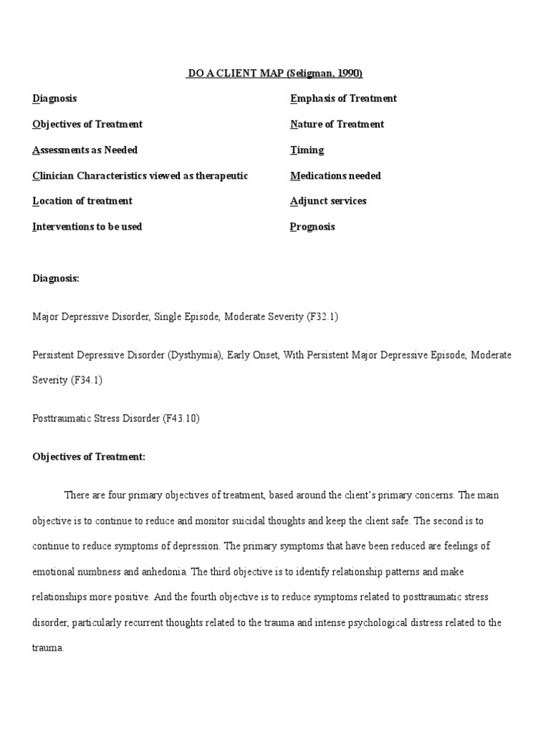 Jay Key Do A Client Map | PDF | Major Depressive Disorder ...