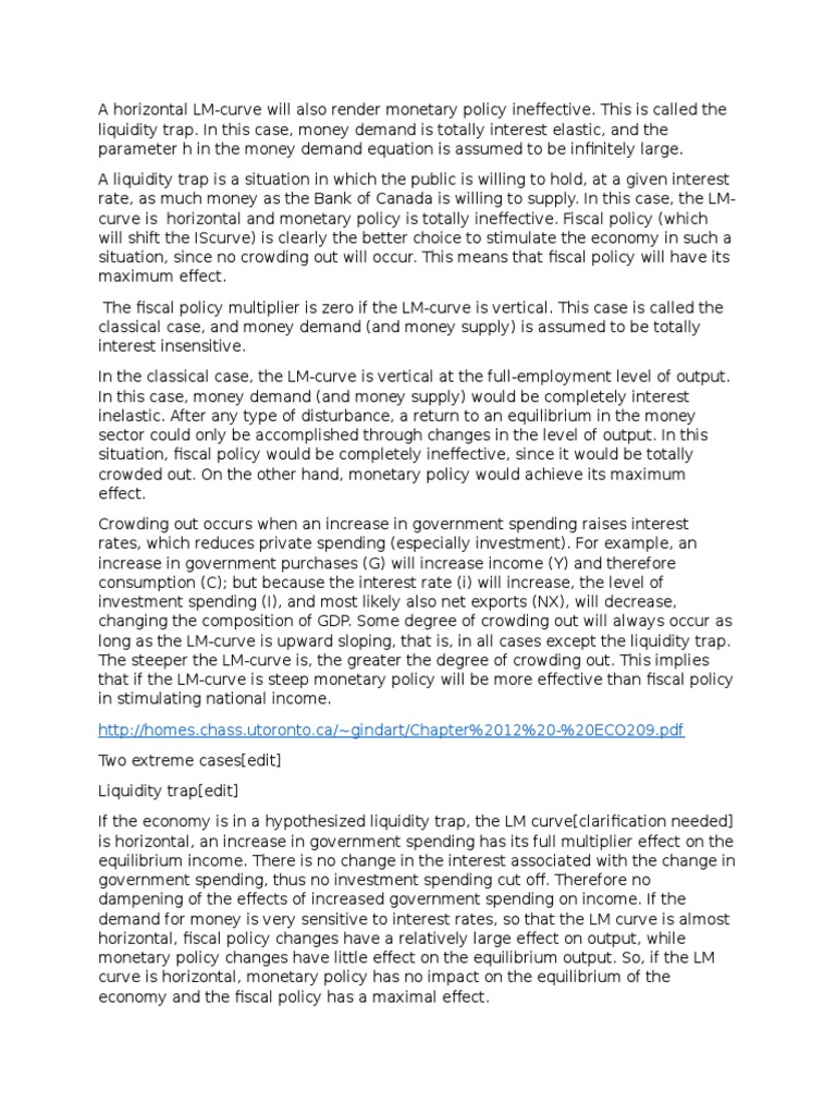 A Horizontal LM | PDF | Crowding Out (Economics) | Fiscal Policy