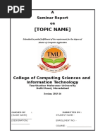 Sample Seminar Report Front Page Format | PDF | Career And Technical ...