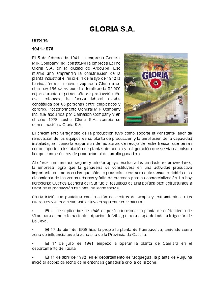 GLORIA Sa | PDF | Leche | Lima