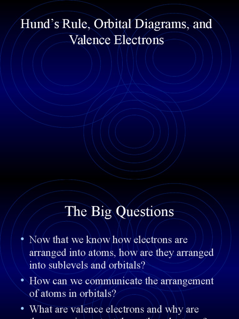 Hunds Rule Orbital Diagrams and Valence Electrons | PDF | Electron ...