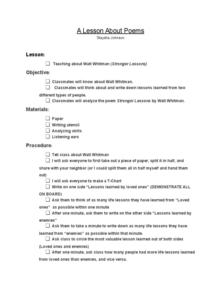 Teaching Walt Whitman’s Stronger Lessons | PDF